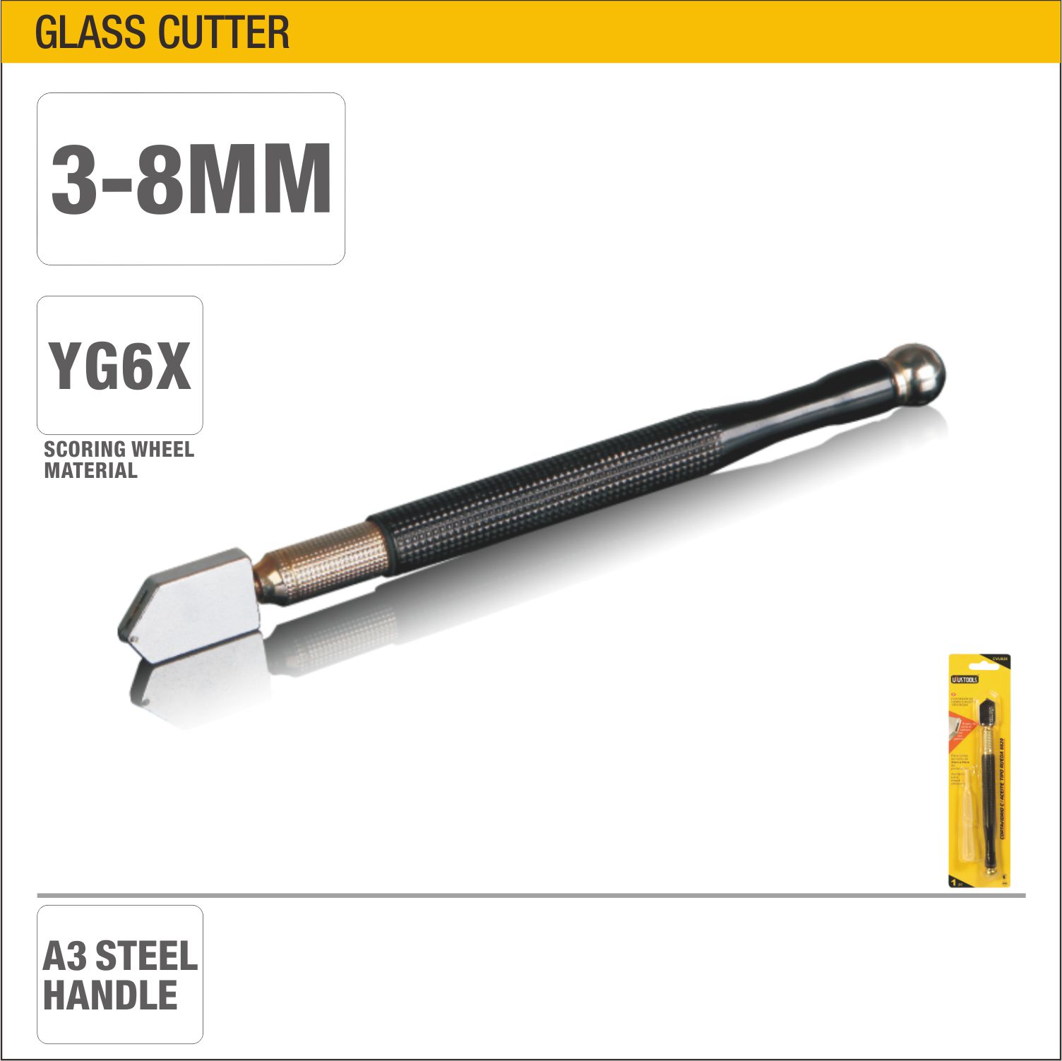 UYUSTOOLS GLASS CUTTER - OILING GLASS - Tychegulf