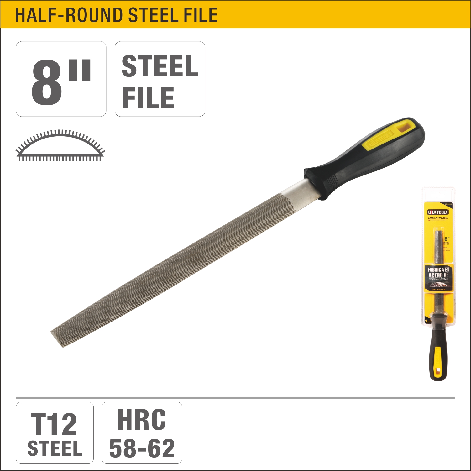 UYUSTOOLS HALF ROUND HAND FILE - Tychegulf