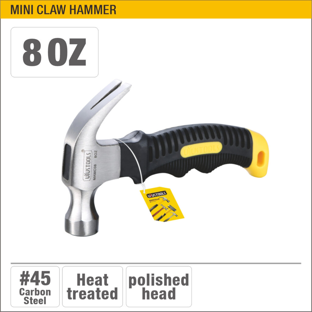 UYUSTOOLS MINI CLAW HAMMER - FIBERGLASS HANDLE - Tychegulf