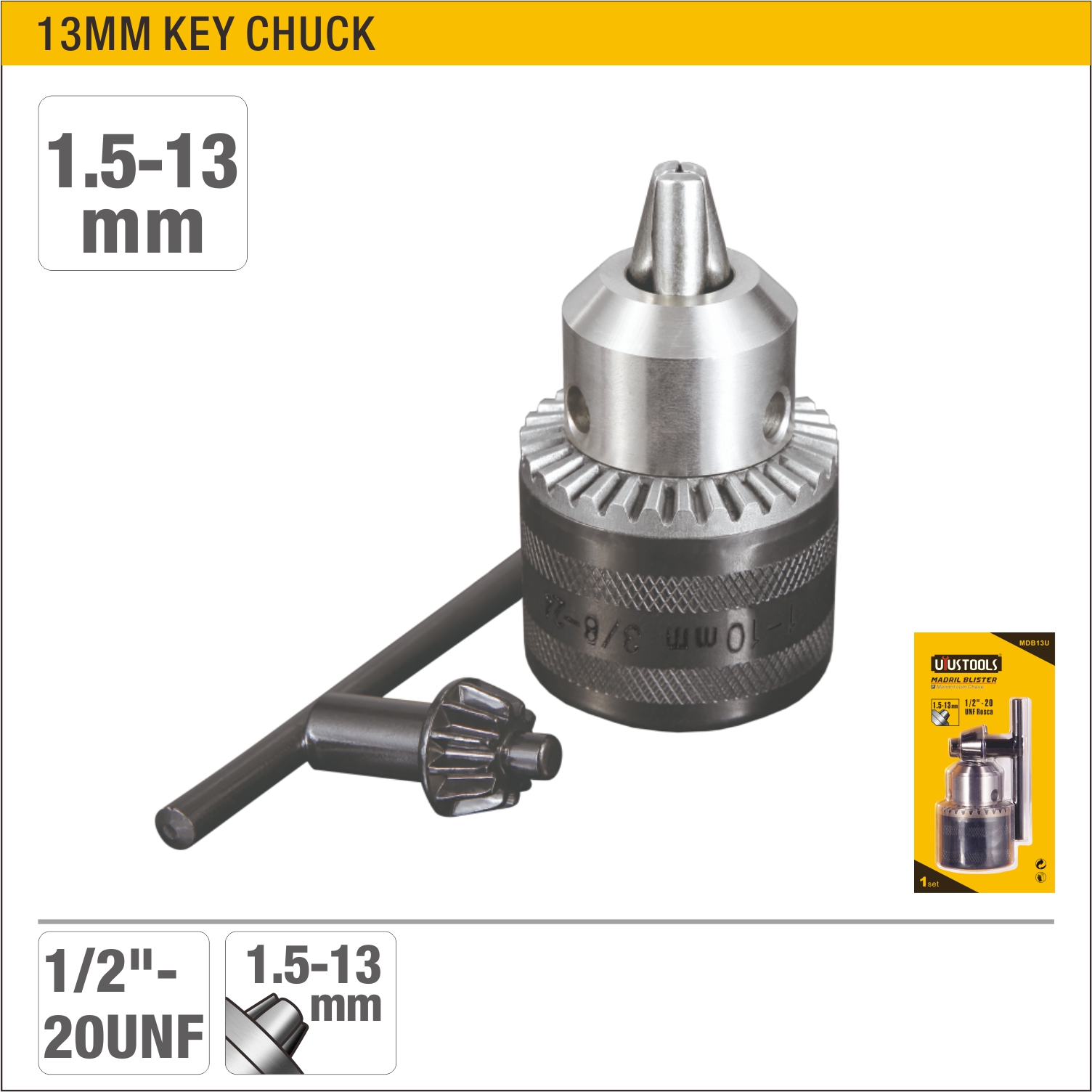 UYUSTOOLS DRILL CHUCK & KEY - Tychegulf