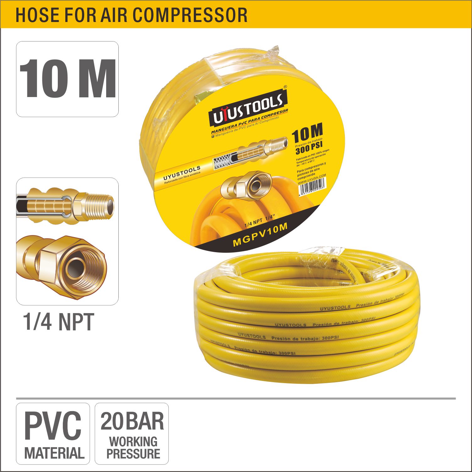 UYUSTOOLS HOSE FOR AIR COMPRESSOR - Tychegulf