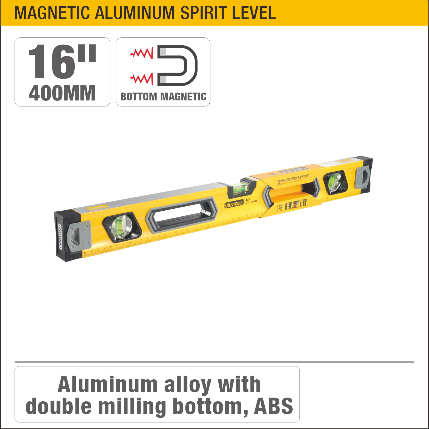 UYUSTOOLS BOX BEAM SPIRIT LEVEL PRO – MAGNETIC - Tychegulf
