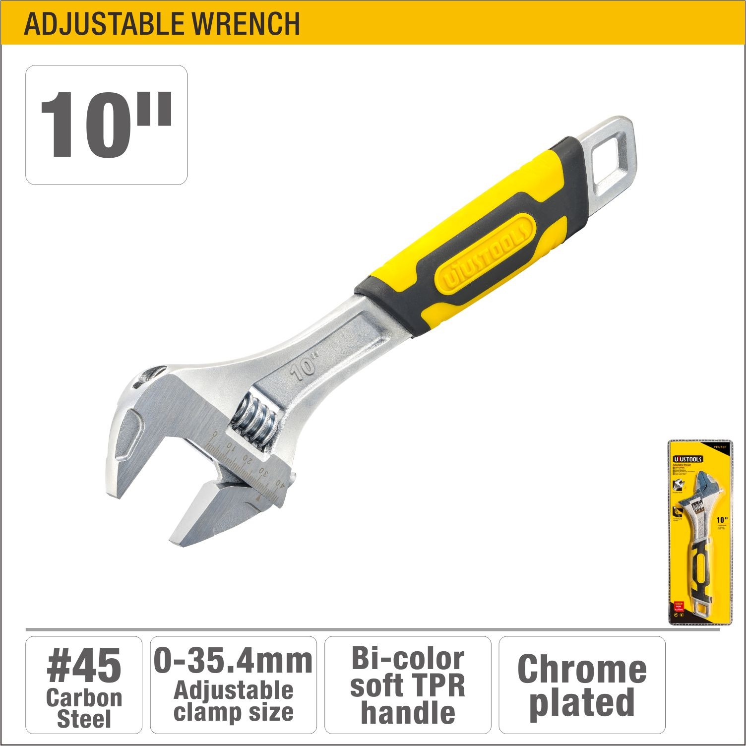 UYUSTOOLS ADJUSTABLE WRENCH PLASTIC HANDLE - Tychegulf
